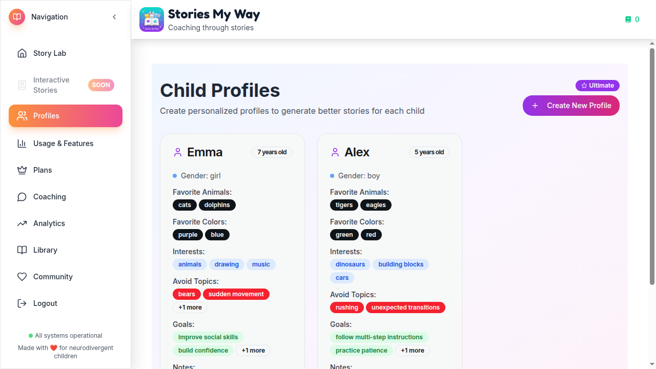 Stories My Way - AI-Powered Neurodivergent-Friendly Stories & Coaching ...